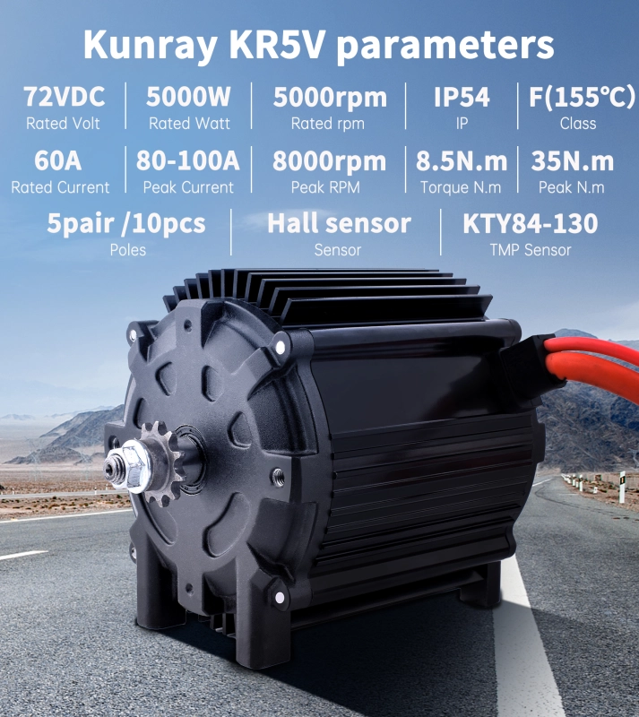 Kunray Brushless Motor Go Kart 72V 5KW Brushless Motor Kit for Electric Bike Engine Motorcycle