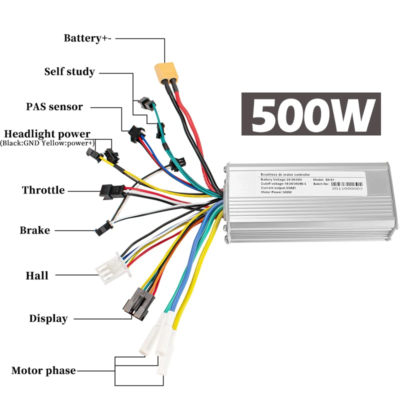 24V 36V 48V Electric Bike Brushless Controller 25A with LCD Display ...