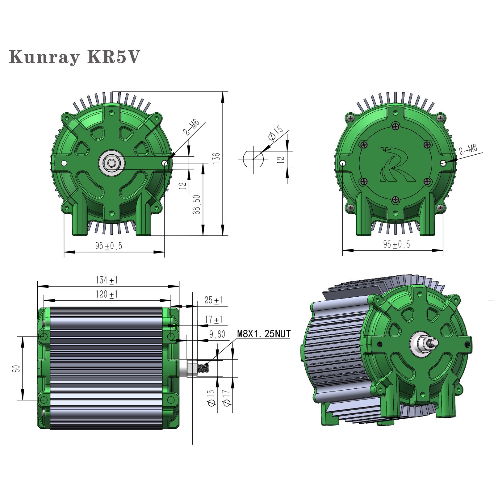 Kunray Brushless Motor Go Kart 72V 5KW Brushless Motor Kit for Electric ...