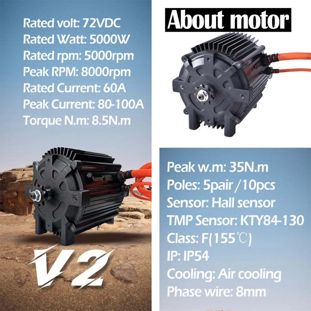Kunray KR5V 72V 5000W Brushless Motor Kit – Razor Upgrade & Eco Power