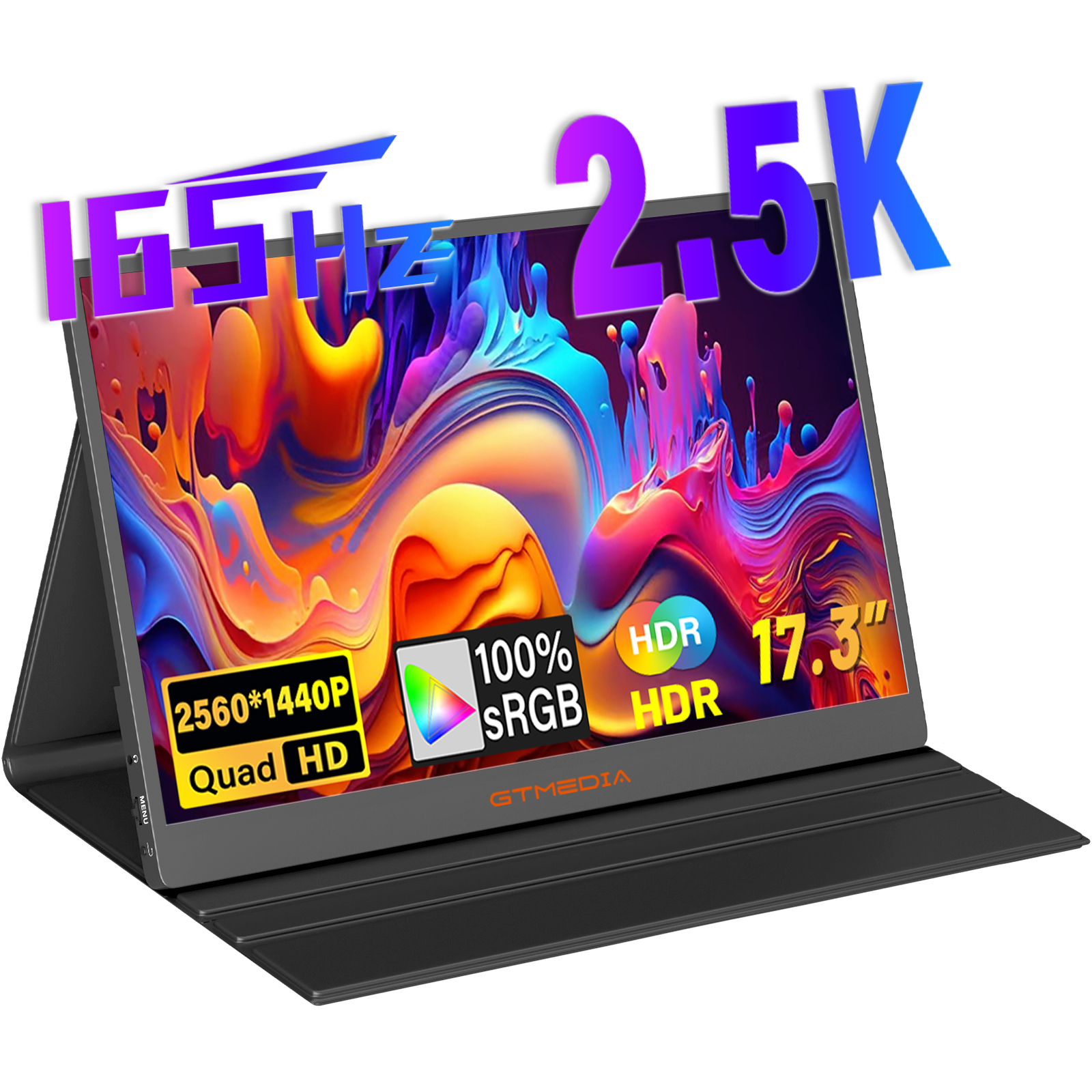 Gtmedia Mate 17.3'' 2.5K Portable Monitor HD Laptop Monitor