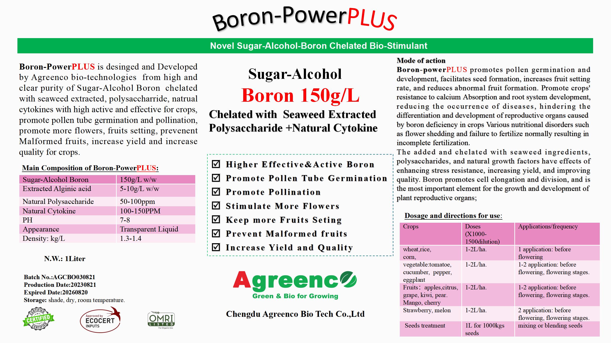 Boron-PowerPLUS-(Novel Sugar-Alcohol-Boron Chelated Bio-Stimulant )