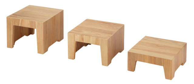 Wooden food display sets