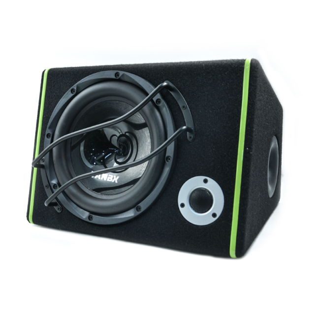 new style 10 inch car active subwoofer trapezoid subwoofer with box and amp