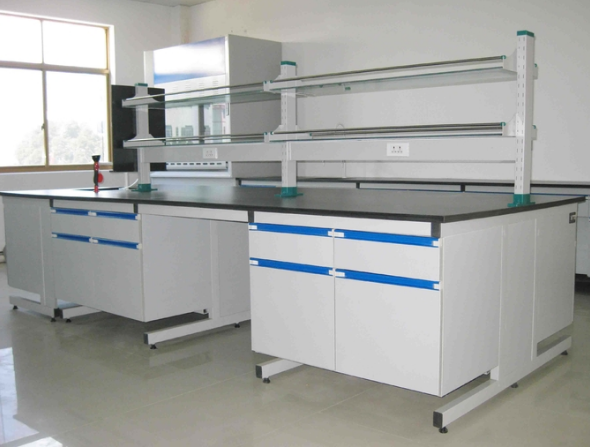 Steel Wooden Structure Central Lab Table