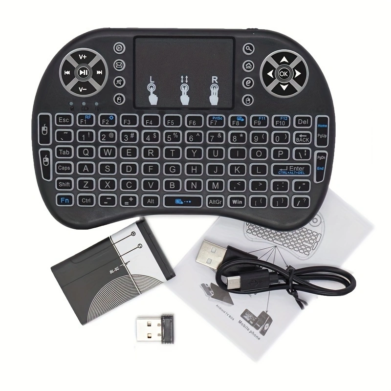 Mini Wireless Keyboard Backlit Touchpad Mouse Combo Remote Control With ...
