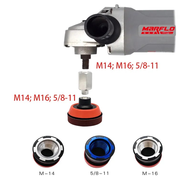 MARFLO Backing Plate Pad polisher adapter, Extension Shaft:with a M14 ...