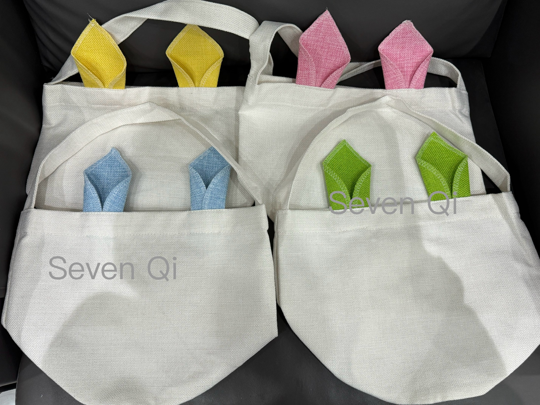 Seven 23*33cm Sublimation Easter Bunny Baskets USA Warehouse Stocked