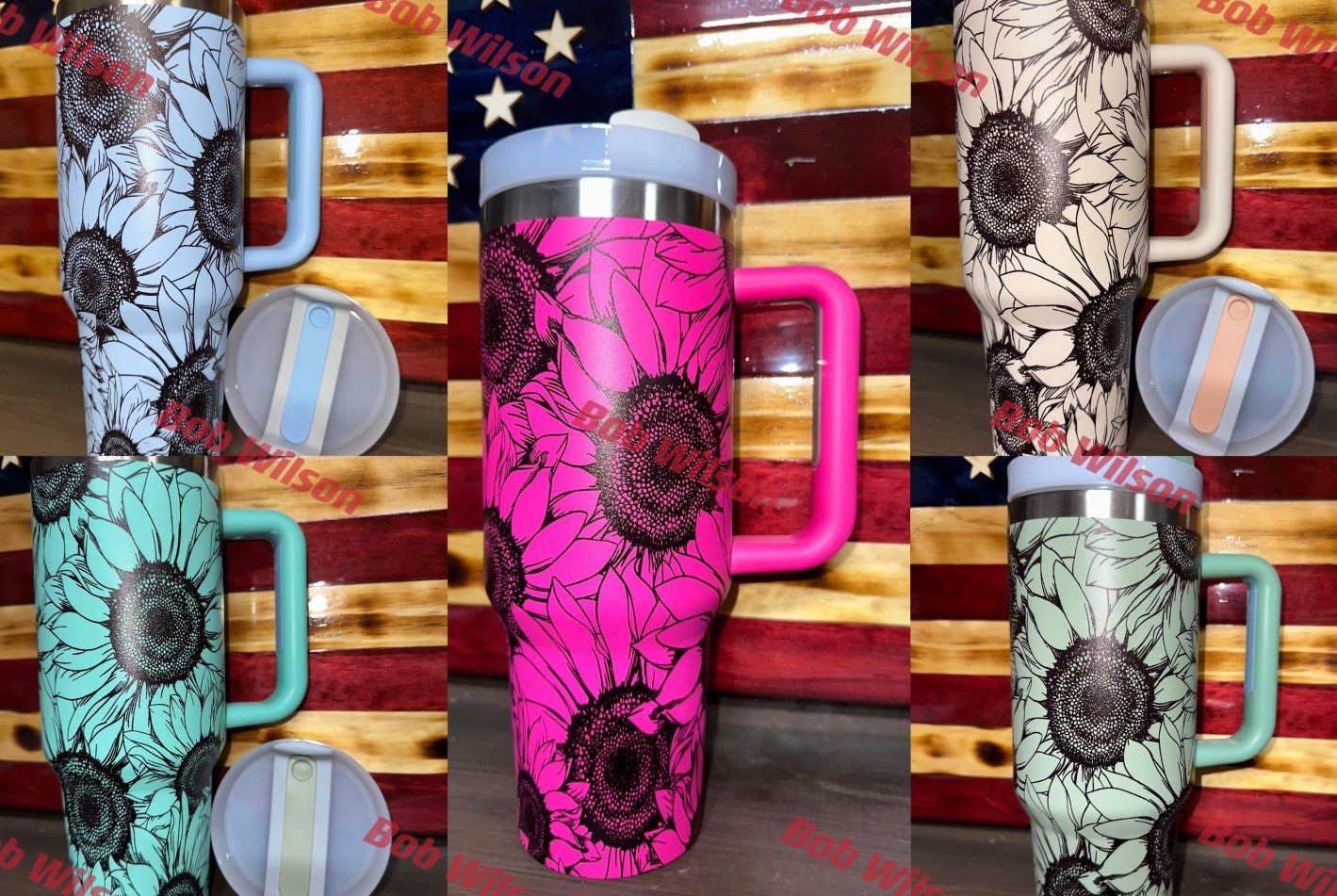 Bob Big Sale 40OZ H2.0 Sunflower 5D Printed Multi Colorful Tumbler,Bob ...