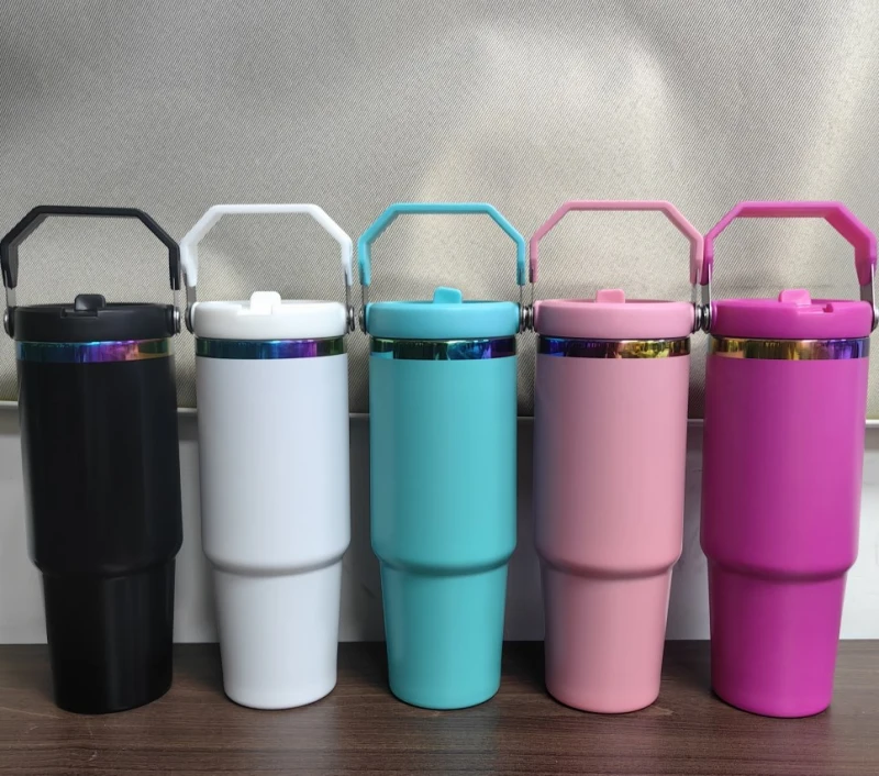 Calvin 30oz Matte Macaron Colors Flip Straw Tumblers