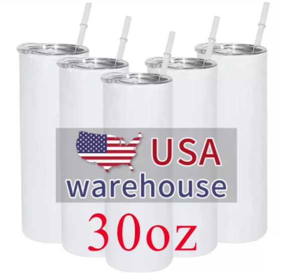 Fiona 30oz Sublimation Straight Tumblers USA Warehouse Stocked