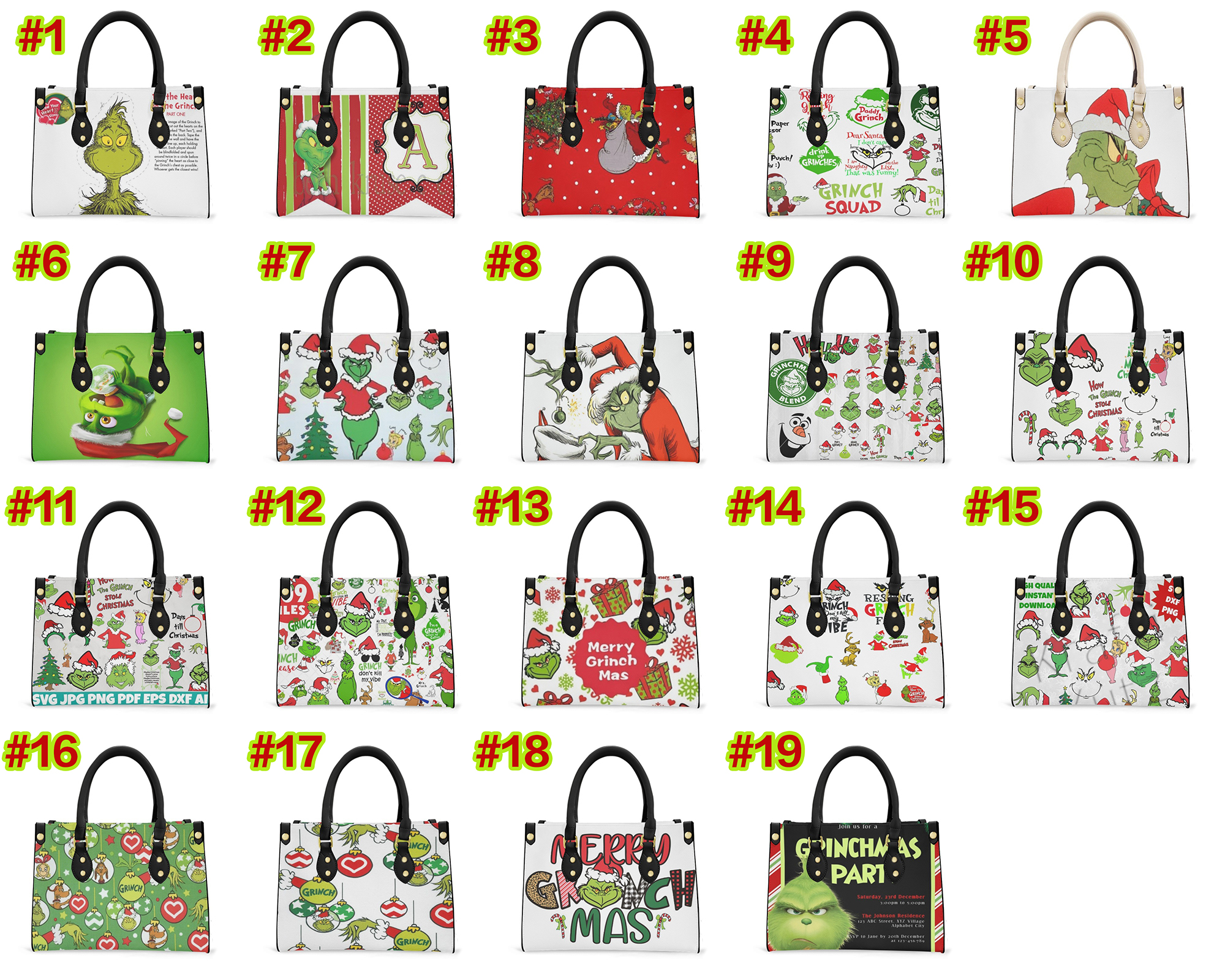 Fiona Grinch Print Bags