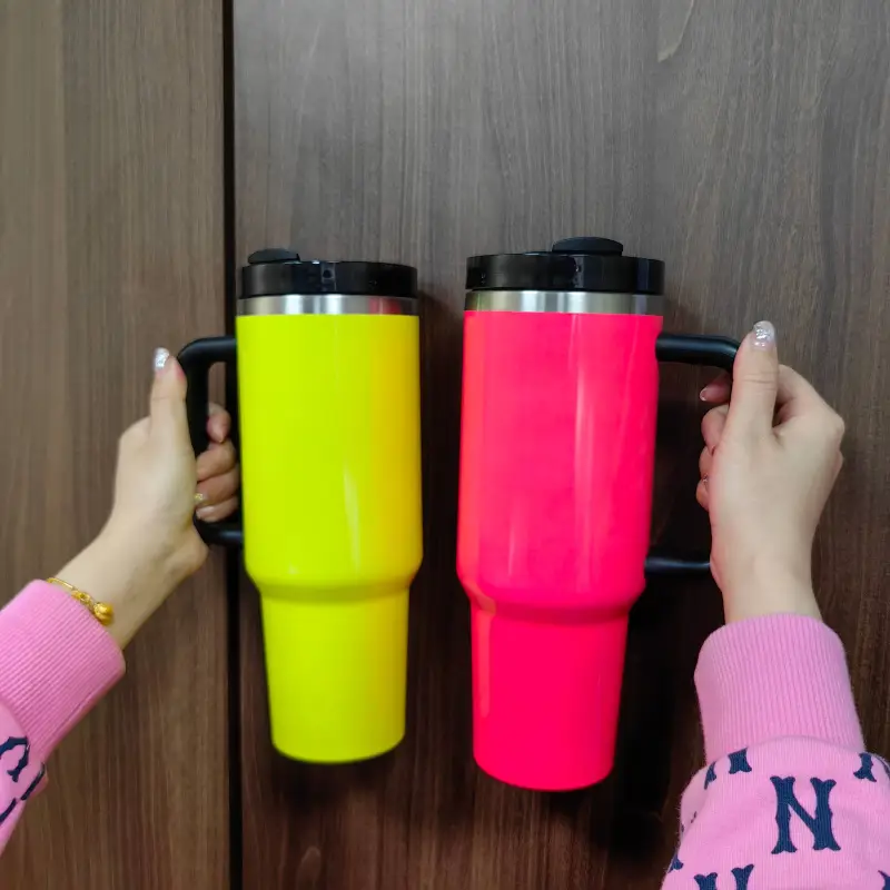 40OZ Neon Colors Mugs With Hndle Shipped From China By Sea