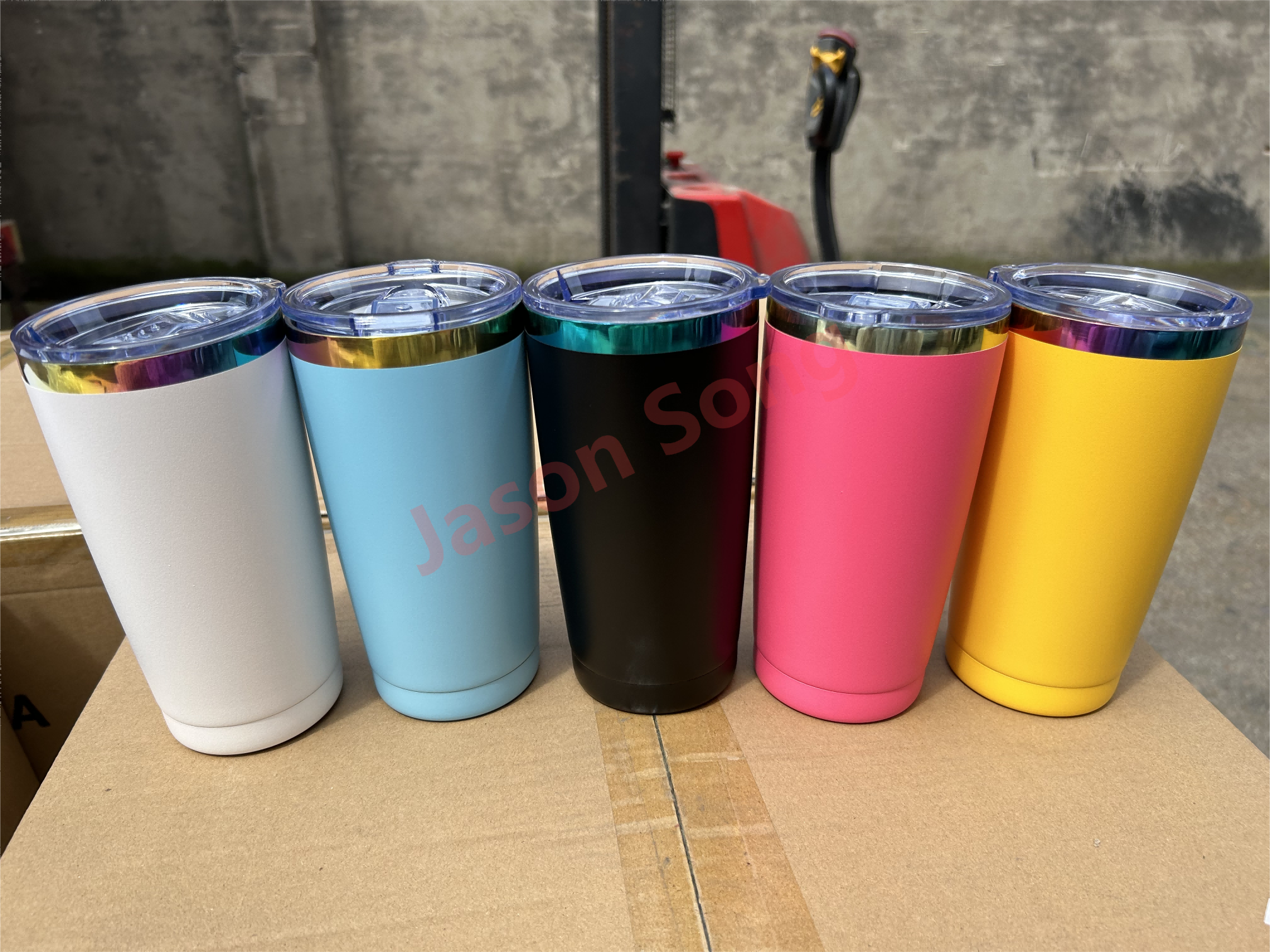 40OZ Black/White Color Electroplated Rainbow Plated Mugs
