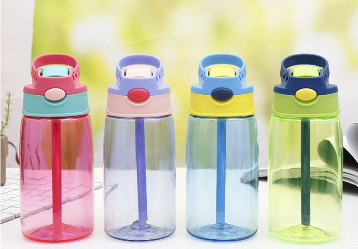 16OZ Clear Kid Plastic Cups With Flip Top Lids