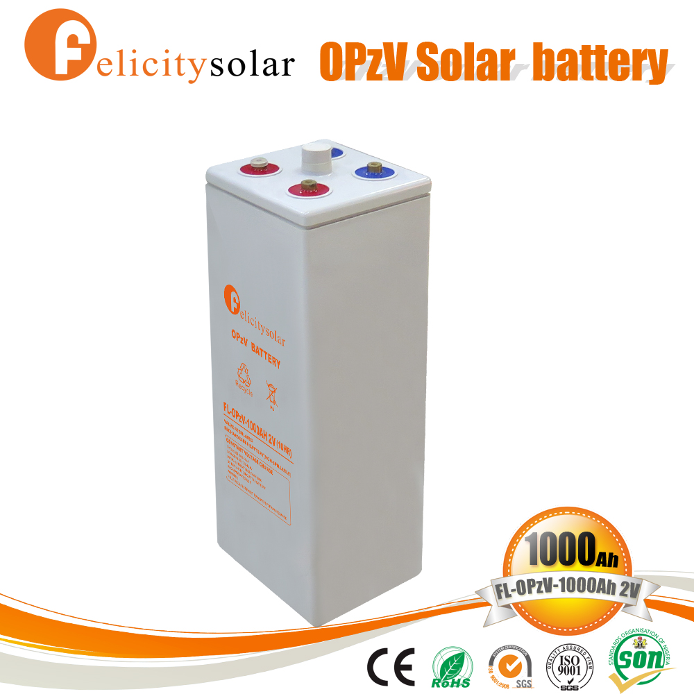 OPZV 1000Ah 2V Solar Battery With Immobilized Gel And Tubular Plate ...
