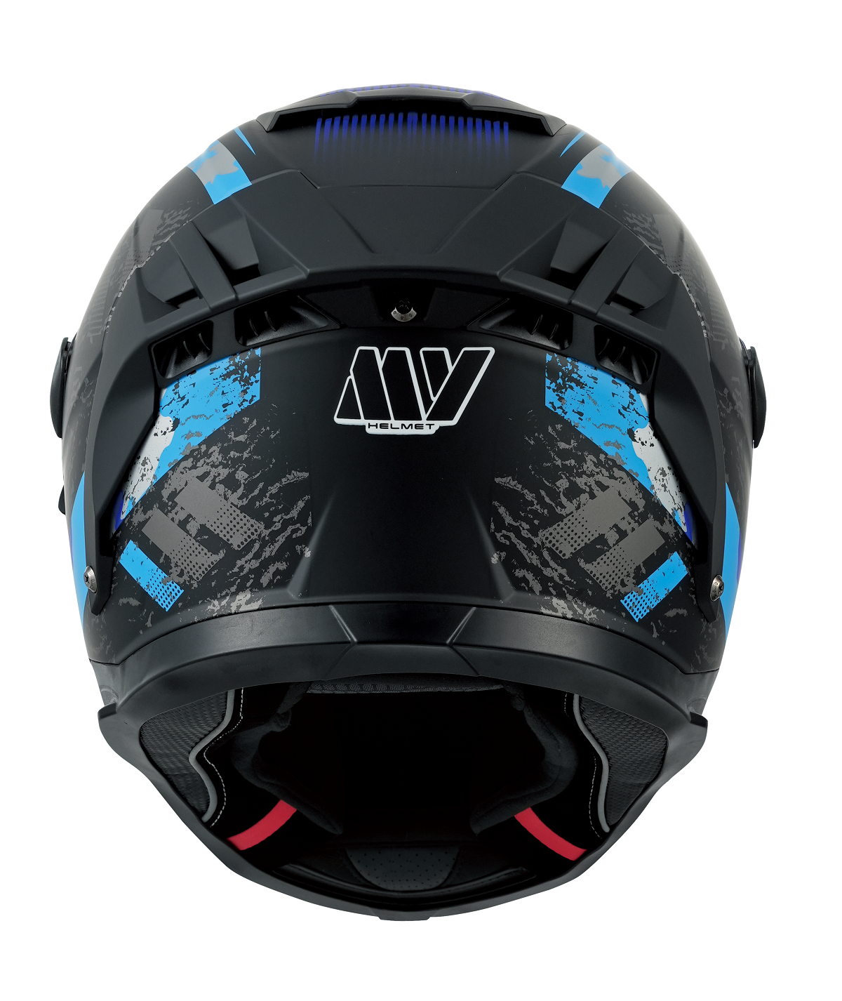 MY Full Face Helmet for Motorcycle Matte Black/Blue FF939 DOT and ECE R ...