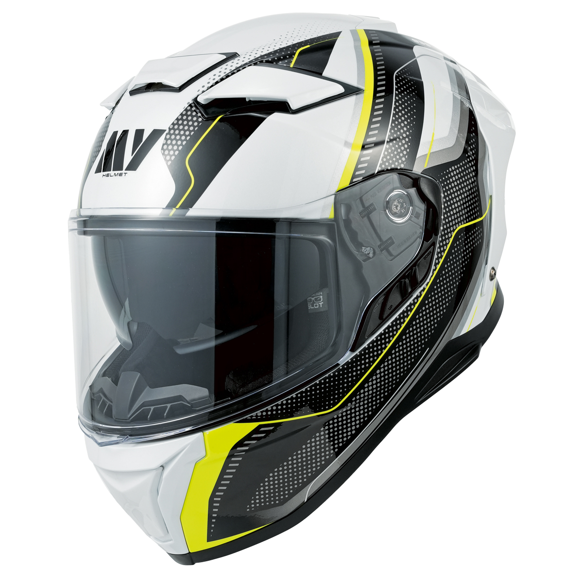 MY Full Face Motorcycle Helmet White/Yellow-FF939 ECE R 22.06 and DOT ...