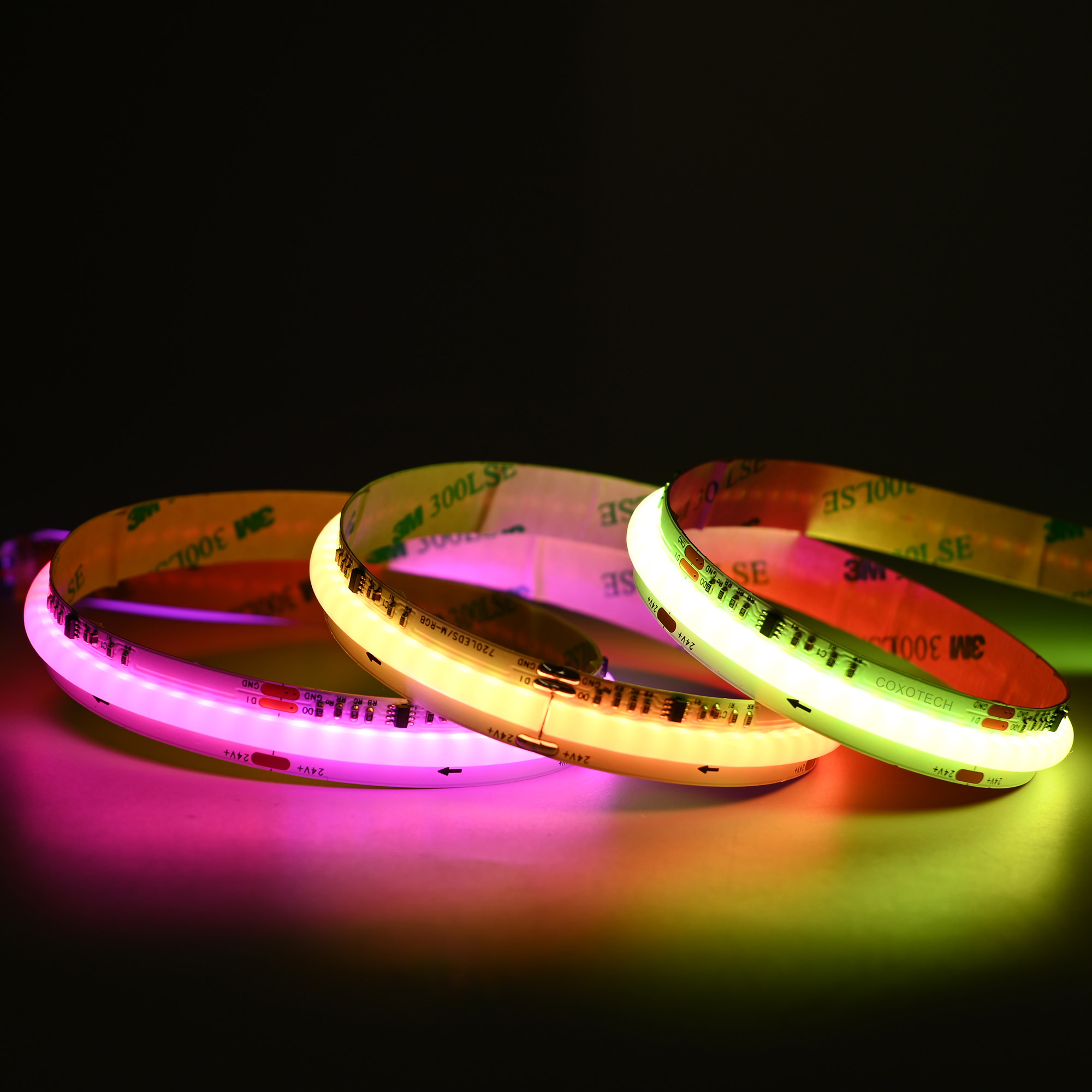 12mm 24V/12V 720leds/m Digital RGB COB led strip
