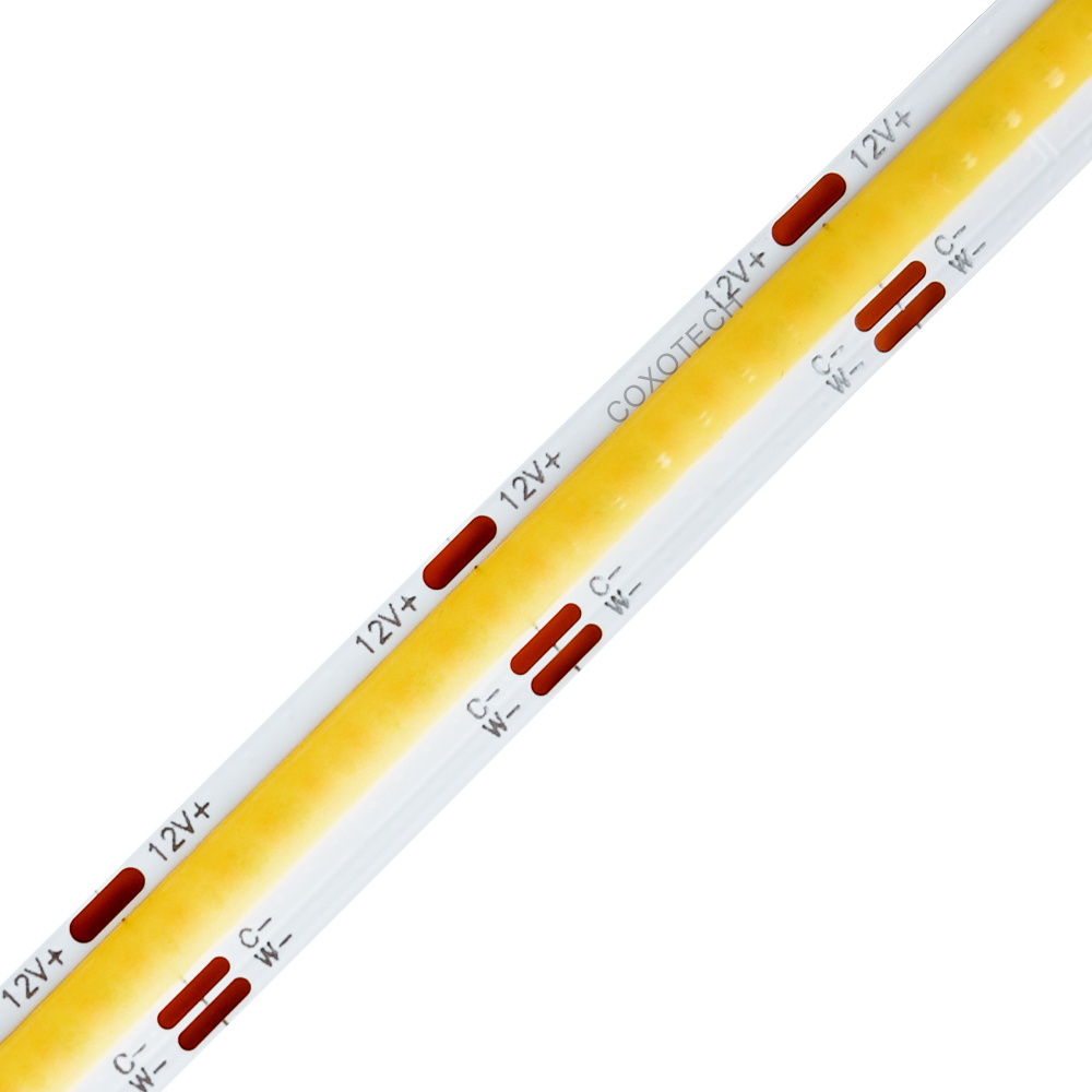 8mm 12V/24V 600leds/m CCT COB Strip
