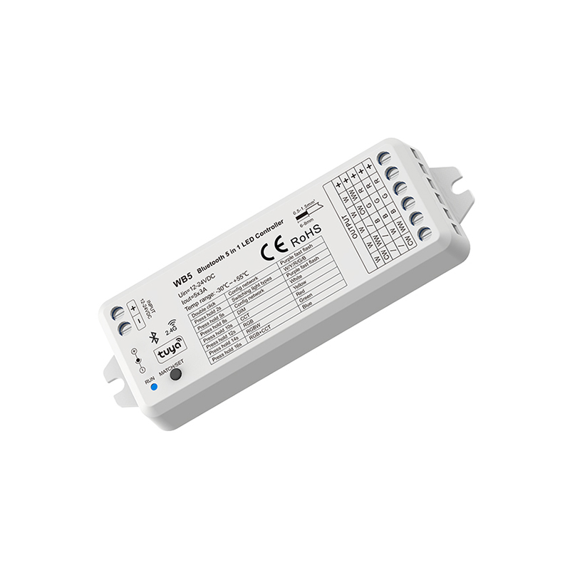 WB5 Wifi RF 5 Channels Bluetooth Controller for RGB RGBW RGBCCT (Tuya)