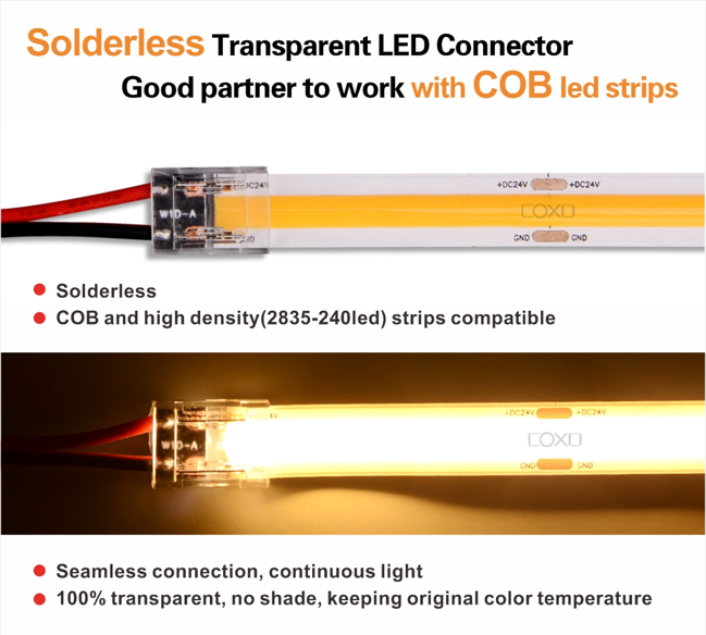 8mm width G model 2 pin white wire Transparent Connector