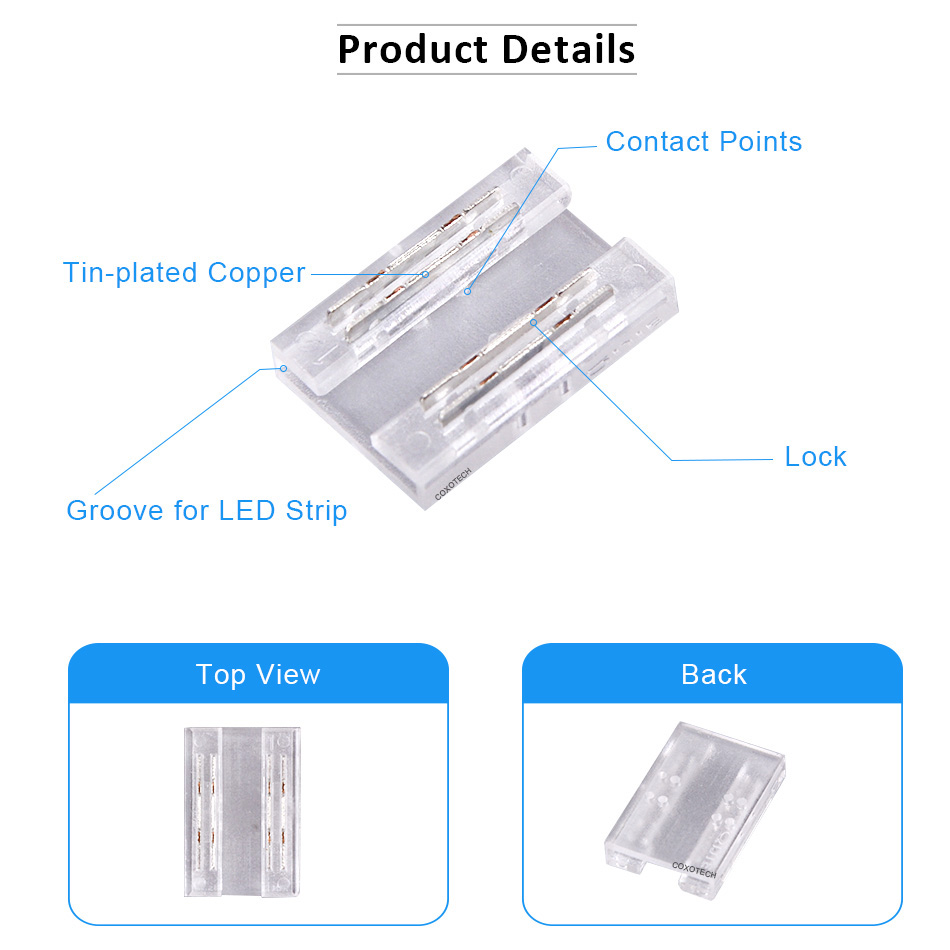 10mm width H model 4 pin Transparent Connector