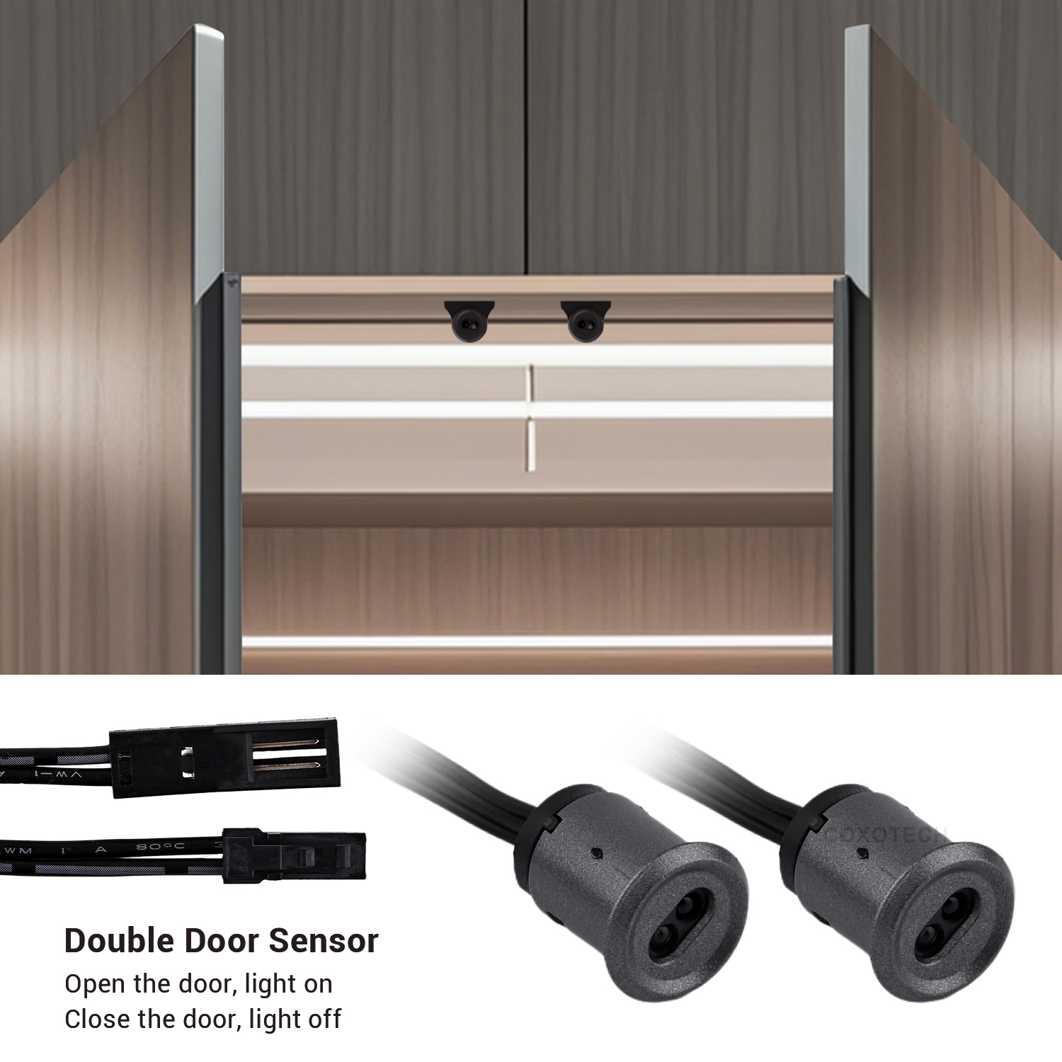 DD-CR-A01 Centralized Control LED Double Door Sensor For DIY Cabinet Light