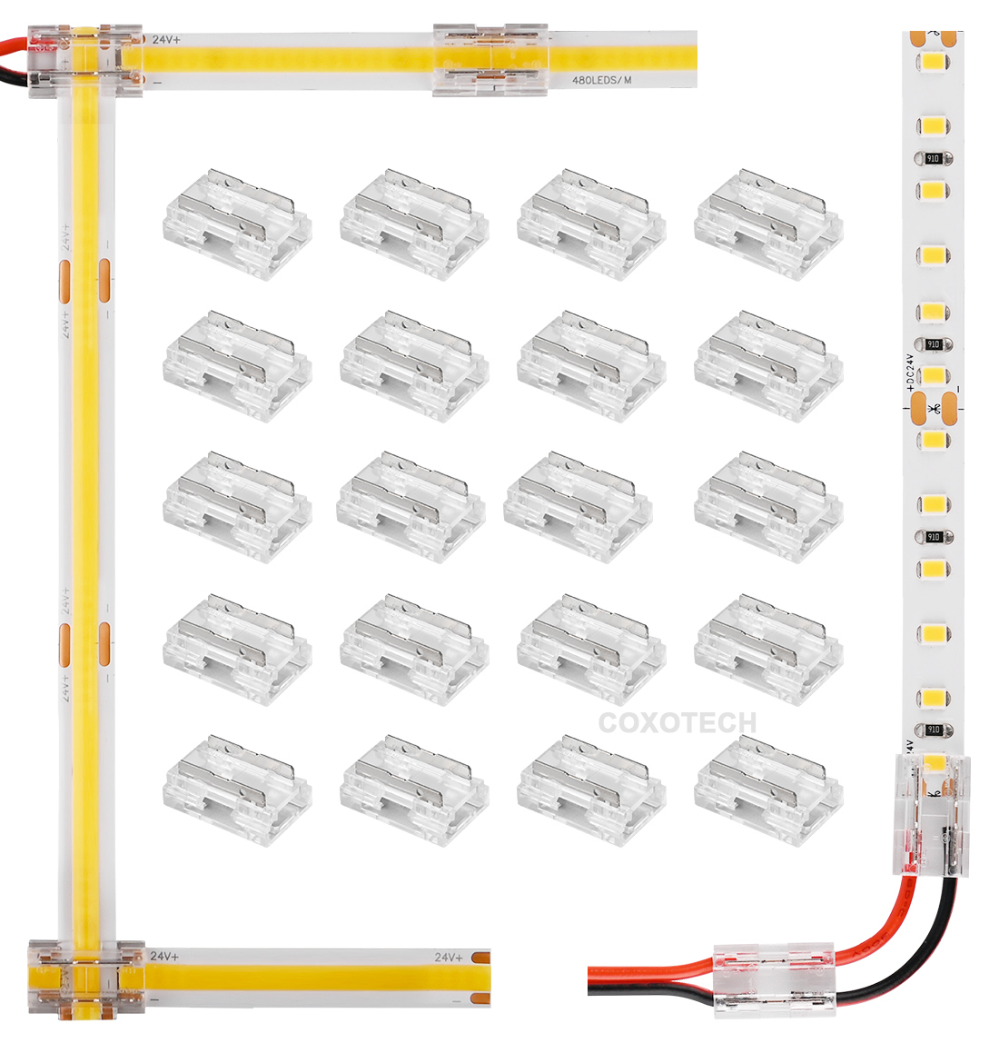 2 pin 9 IN 1 5mm 8mm 10mm COB LED Strip Connector