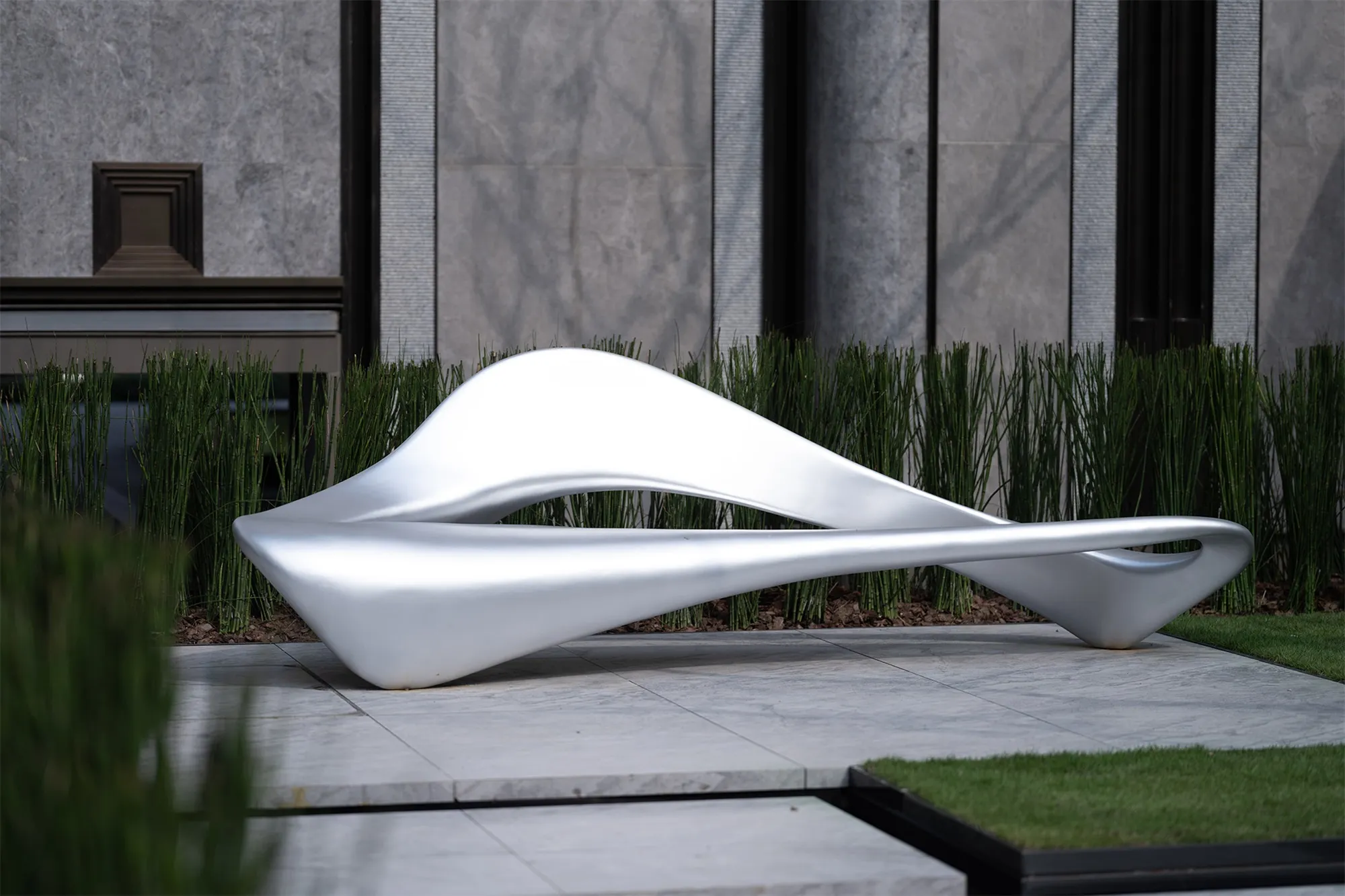 Modern Bench Sculpture Metal Furniture