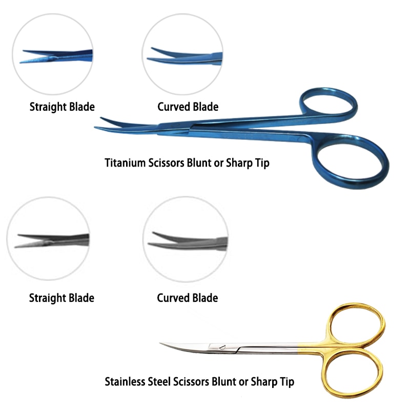 Golded coated scissors Ring Scissors Golden scissors Enucleation ...