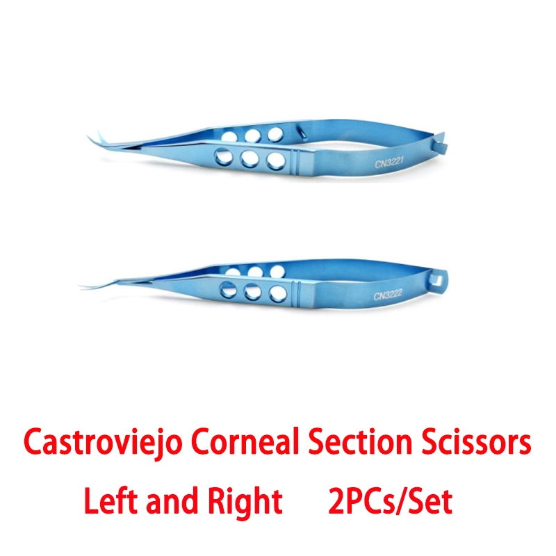 Castroviejo Corneal Section Left and Right Capsulorhexis Scissors
