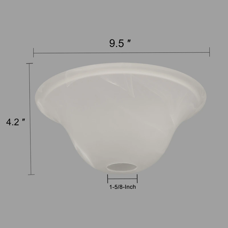 6 Pack Bell Shaped Glass Shade Alabaster Light Fixture Shades ...
