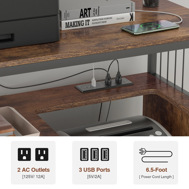 Anmytek Large Printer Stand with Storage, 4 Tier Printer Table with ...