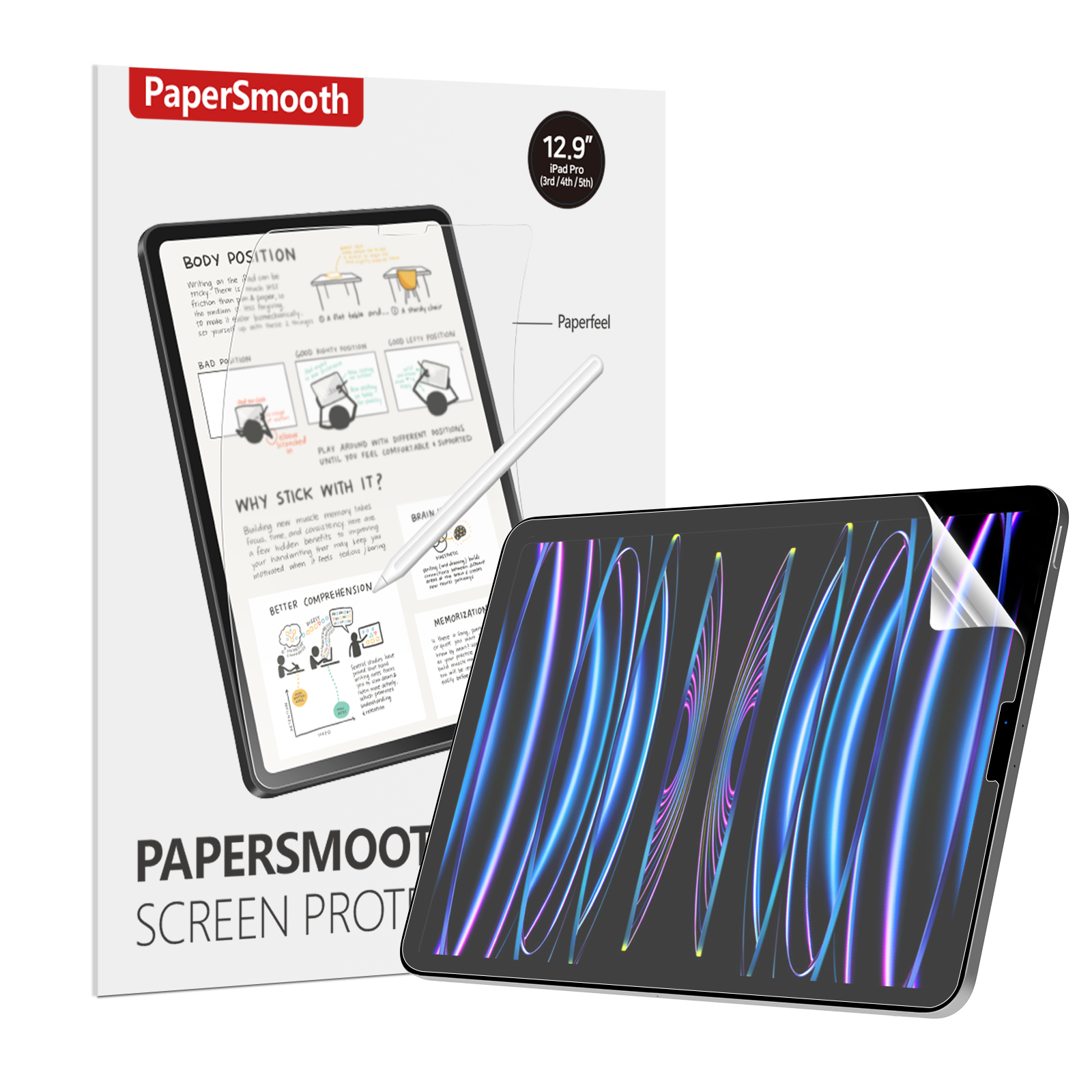 PaperSmooth Screen Protector Compatible with iPad Pro 12.9 (2022 & 2021 ...