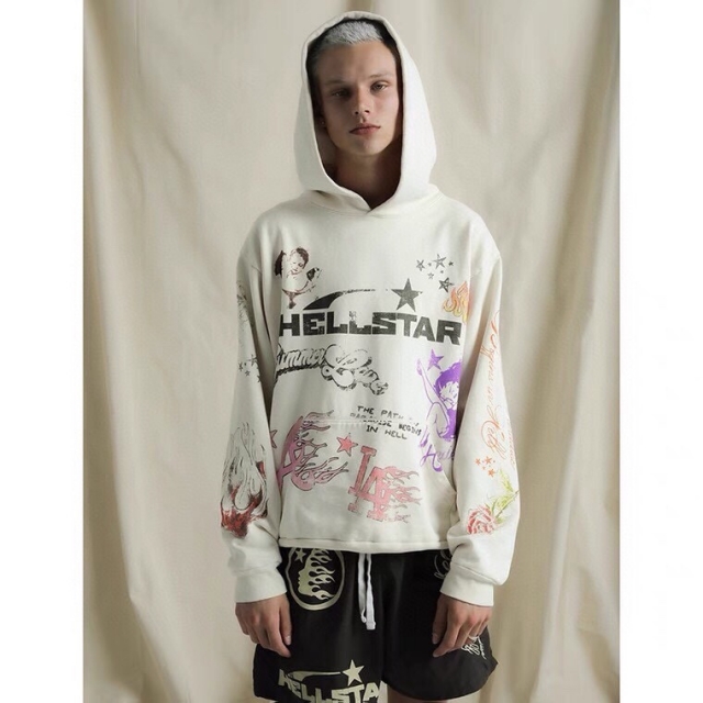 Hellstar I Love Hellstar Logo Print Hoodie White