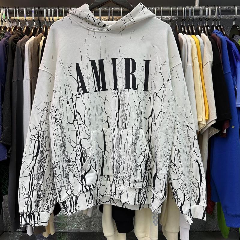 Amiri crack pattern suit black white