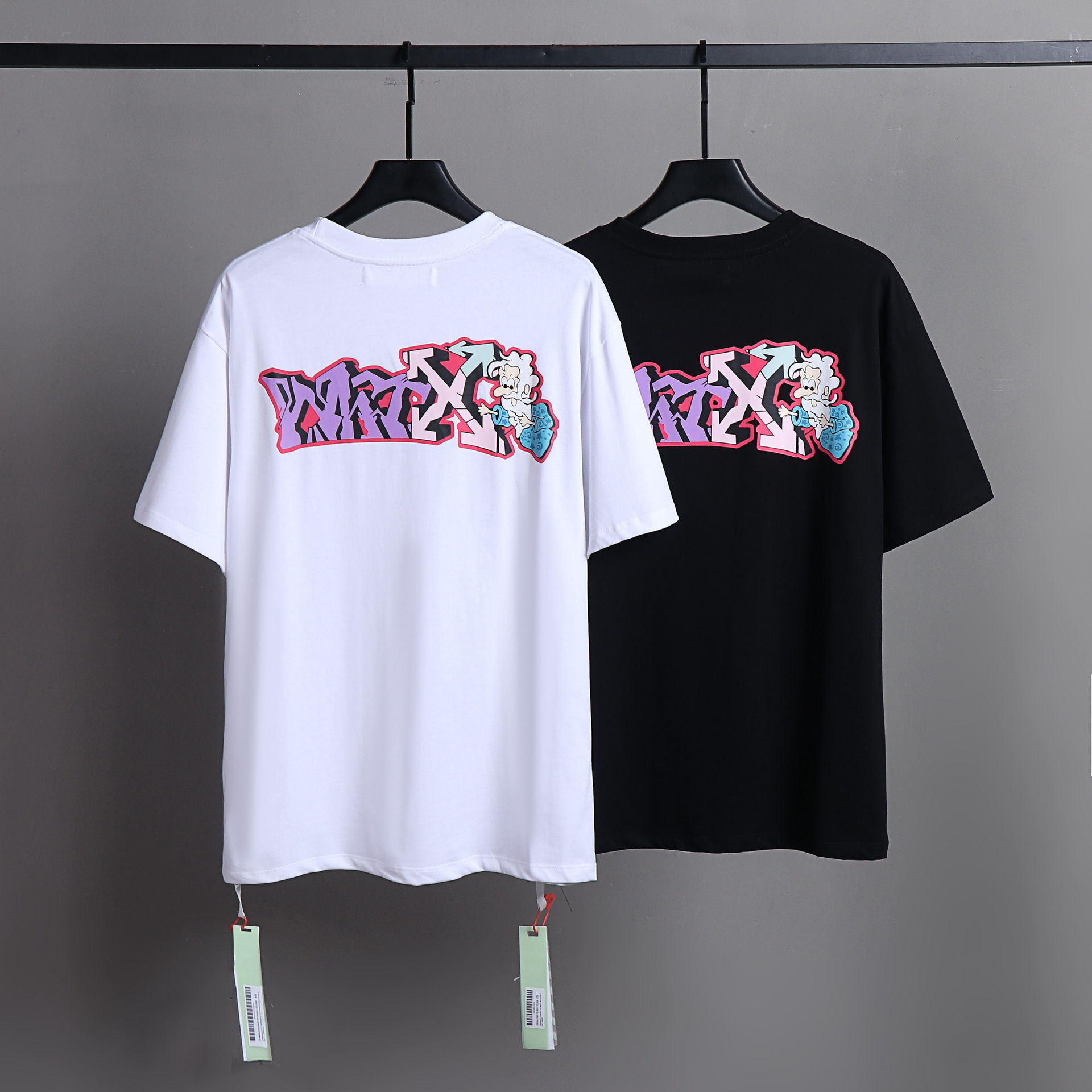 OW Cartoon Print Arrowhead Tee White Black