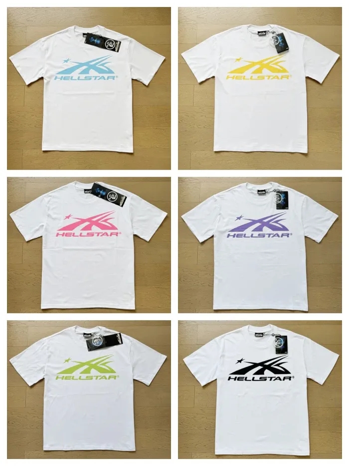 Hellstar Basic front and back colorful logo print Tee 6 colors