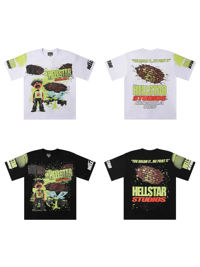 Hellstar Brick Wall Graffiti Letter Print Tee 2 colors
