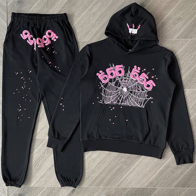 1:1 Sp5der Pink 555 555 Set Hoodie Pants