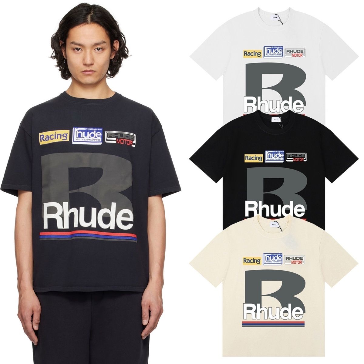 Rhude Petrol Patch Racing Motor T-shirt 3 Colors
