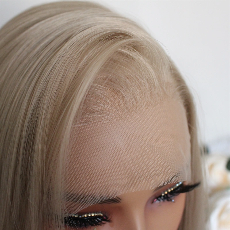 Aisom Ash Blonde Lace Front Wig 13x6 Glueless Synthetic Lace Front Wig ...