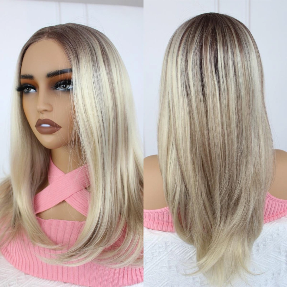 A33 AISOM Layered Straight T Part Lace Wig for Women 18 Inches ...