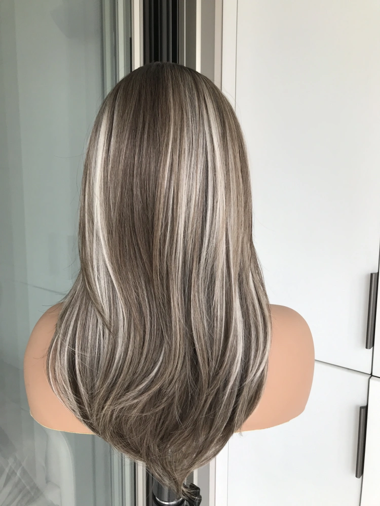 A02 by AISOM Free Part Brunette Blonde Highlight 13*4 Lace Front Wig 18 ...