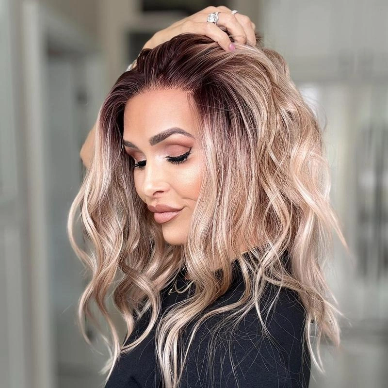AISOM Molly Apricrown Soft Wave 13x4 Free Part Synthetic Lace Front Wig ...