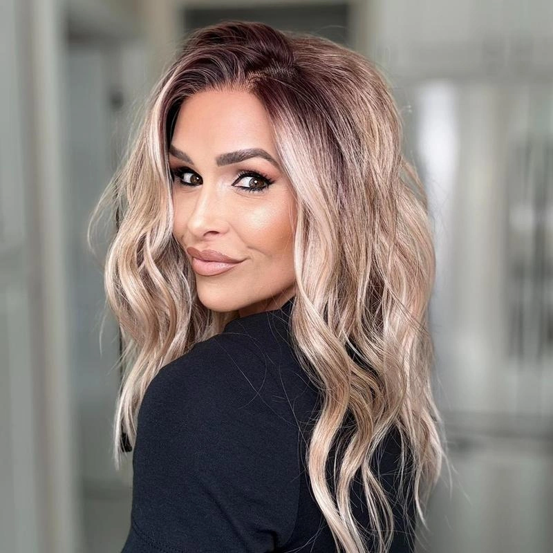 AISOM Molly Apricrown Soft Wave 13x4 Free Part Synthetic Lace Front Wig ...