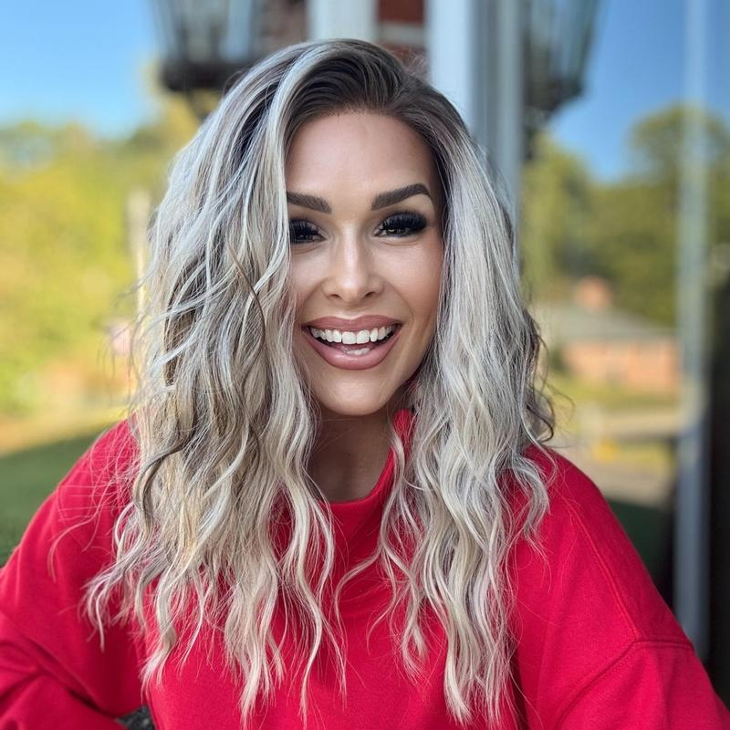 AISOM Mila Ash Blonde Highlights Water Wave 13x4 Free Part Lace Front ...