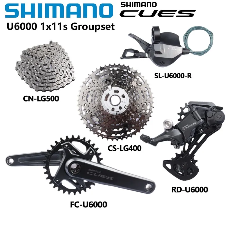 Shimano CUES U6000 1x11s MTB Groupset 170MM 32T Crankset Rear Derailleur U6000 SGS SL Right 11s ...