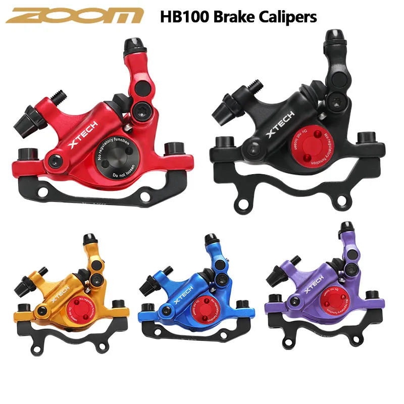 ZOOM XTECH HB100 Hydraulic Disc Brake Calipers Front & Rear Black Red ...